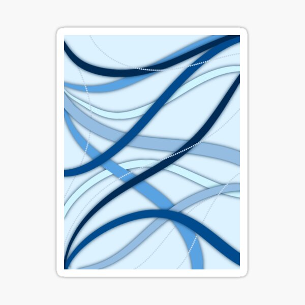"Different Blue Shade Waves Ribbon Layers" Sticker for Sale by ...
