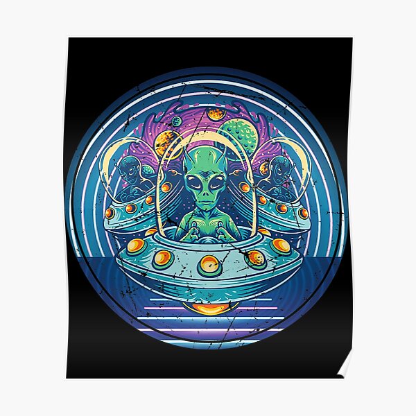 "Retro - Aliens - Indie Aesthetic - Vaporwave - Pop Art Premium" Poster ...