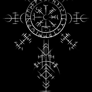 "Classic Viking Symbols Compass Vegvisir Nordic Rune Celtic" Poster for ...