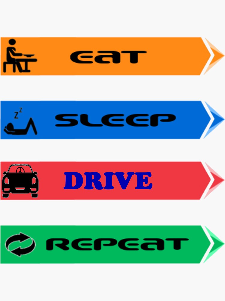 "Repeat drive" Sticker for Sale by CHROMOS | Redbubble