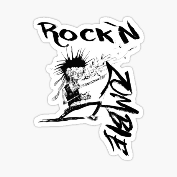 "Halloween trick or treat zombie rockin" Sticker for Sale by Numbecker ...