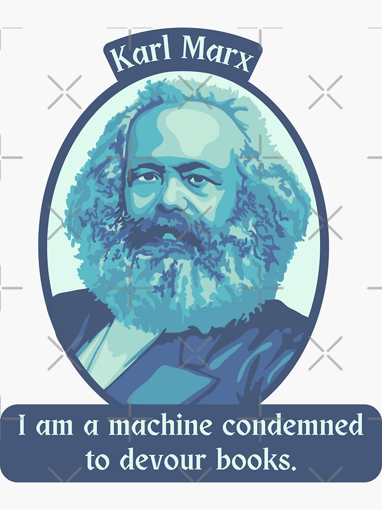 "Karl Marx Portrait and Quote" Sticker for Sale by unhingedheather ...