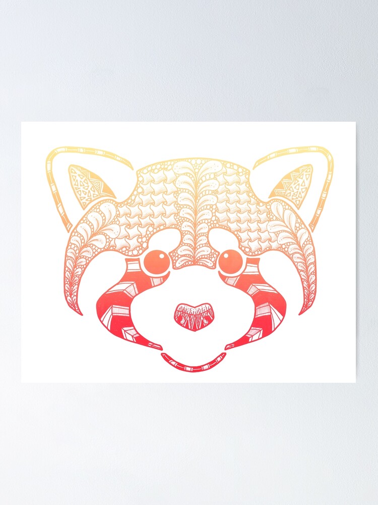 "Red Panda Zentangle EMBER" Poster for Sale by SeleseHuth | Redbubble