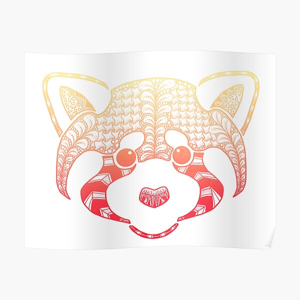 "Red Panda Zentangle EMBER" Poster for Sale by SeleseHuth | Redbubble