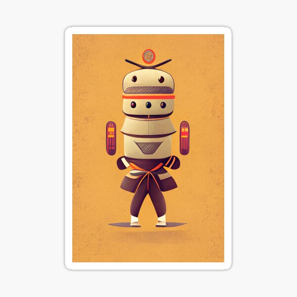"Karate Bot" Sticker for Sale by Softagon | Redbubble