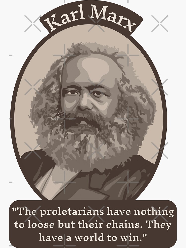 "Karl Marx Portrait and Quote" Sticker for Sale by unhingedheather ...