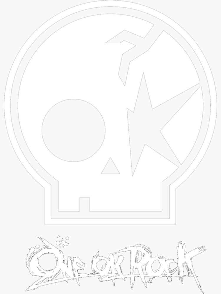 "ONE OK ROCK Logo blanco " Sticker for Sale by RIP-NeilPeart | Redbubble
