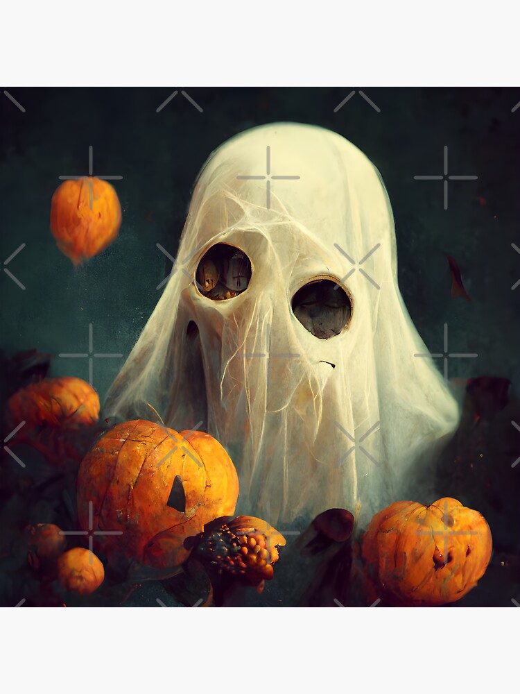 "Spooky Halloween Cobweb Ghost " Sticker for Sale by MythicPrompts ...