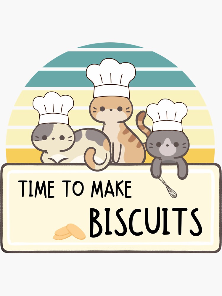"Cat Baking Cute Cat Making Biscuits " Sticker for Sale by Drukowanko ...
