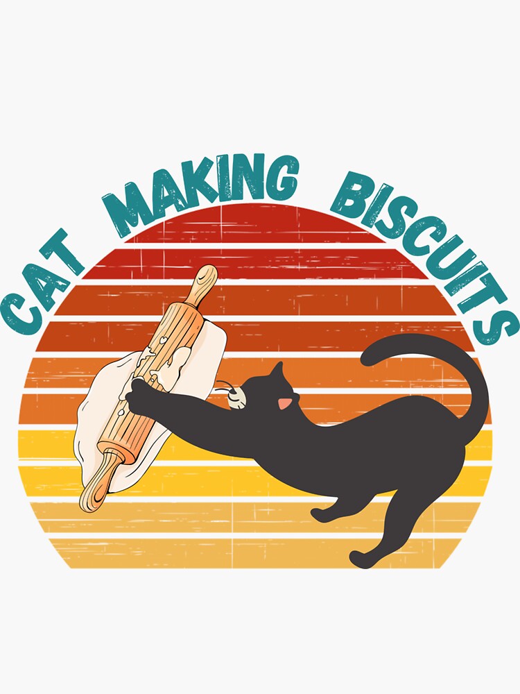 "Cat Making Biscuits Funny design Classic " Sticker for Sale by ...