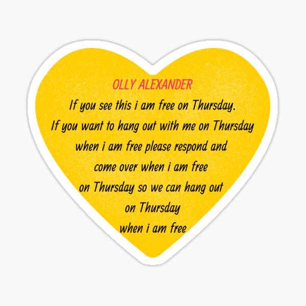 "olly alexander t shirt and sticker | olly alexander Hoodie" Sticker ...