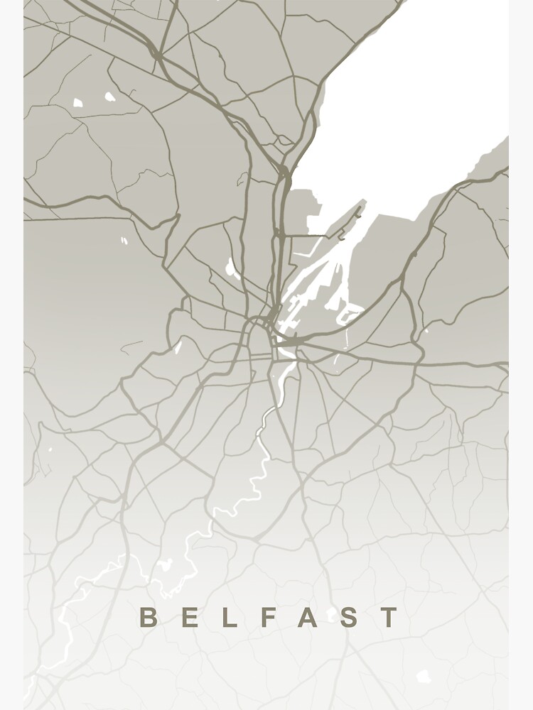 "Belfast Map Art" Sticker for Sale by artymaps | Redbubble