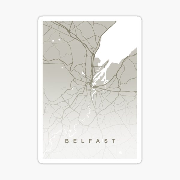 "Belfast Map Art" Sticker for Sale by artymaps | Redbubble