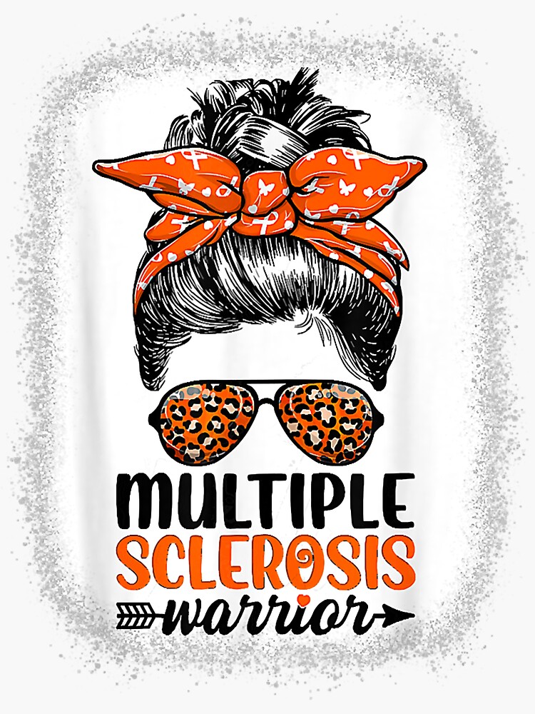 "Multiple Sclerosis Warrior Messy Bun Leopard" Sticker for Sale by ...