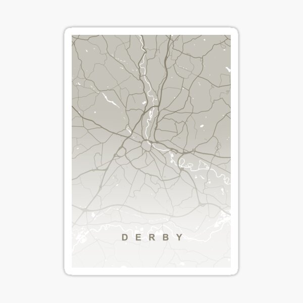 "Derby Map Art" Sticker for Sale by artymaps | Redbubble