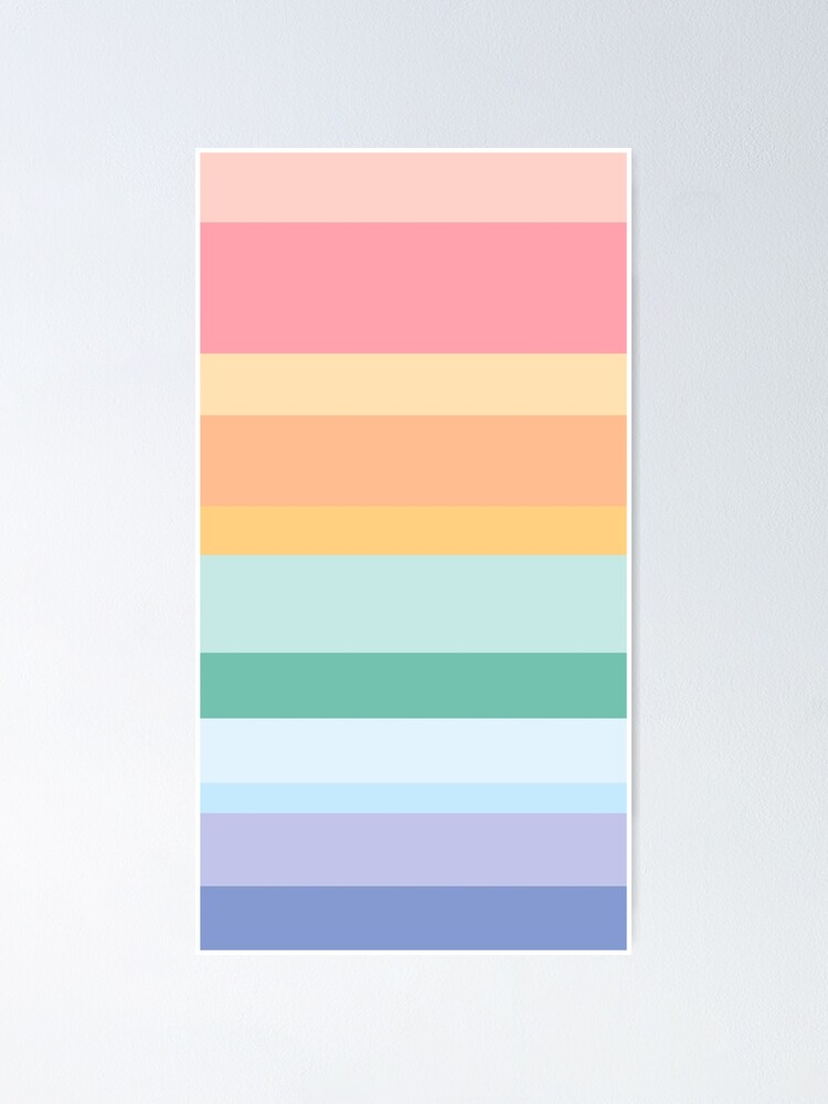 "Pastel Rainbow Stripes" Poster for Sale by link2sue | Redbubble