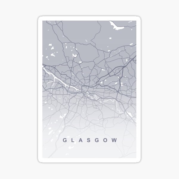 "Glasgow Map Art" Sticker for Sale by artymaps | Redbubble
