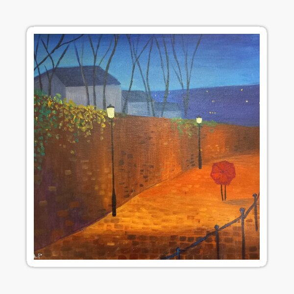 "Evening Rendezvous with you" Sticker for Sale by LinaPark-Art | Redbubble