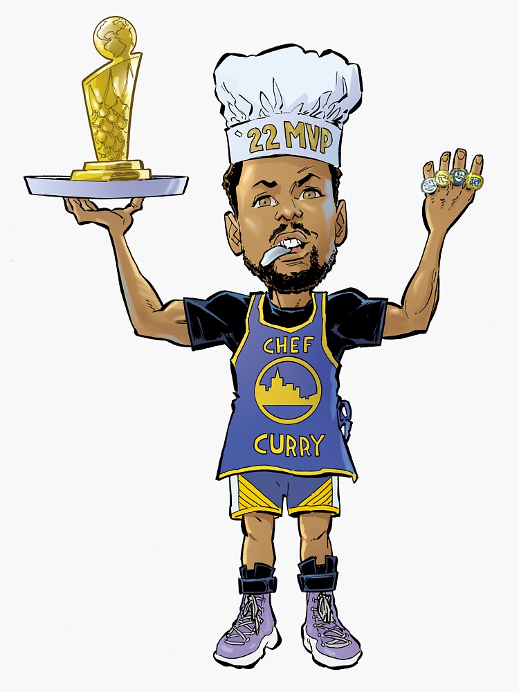 "Chef Curry 4 Time Champ" Sticker for Sale by RickeyCreates74 | Redbubble