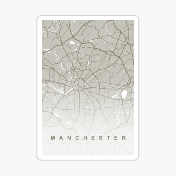 "Manchester Map Art" Sticker for Sale by artymaps | Redbubble