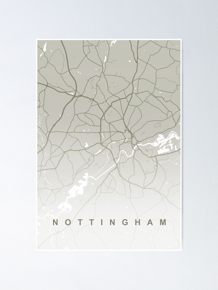 "Nottingham Map Art" Poster for Sale by artymaps | Redbubble