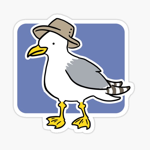"Seagull with hat" Sticker for Sale by its-a-seagull | Redbubble