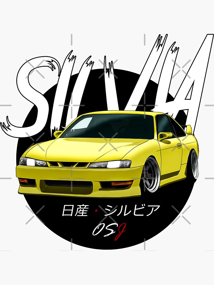 "JDM S14 Yellow [old_school_jdm_]" Sticker for Sale by oldschooljdm ...