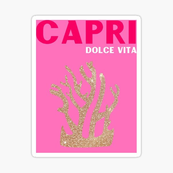"CAPRI - pink and gold" Sticker for Sale by stepentore | Redbubble