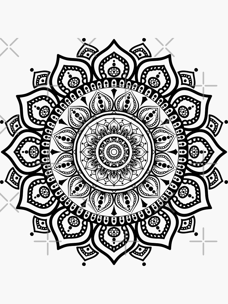 "Mandala line pattern" Sticker for Sale by biznetq | Redbubble