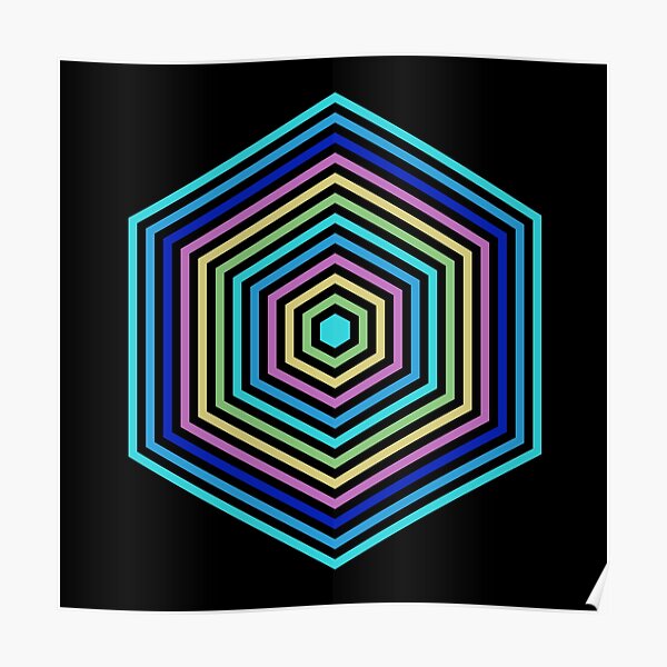 "Retro Hex" Poster for Sale by Texterns | Redbubble