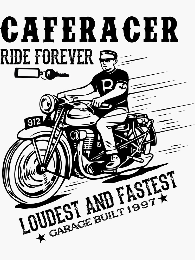 "2452 Motorcycle Cafe racer" Sticker for Sale by DaleyAke | Redbubble