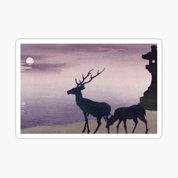 "Vintage Art of Buck and Doe" Sticker for Sale by As3OLeAp | Redbubble