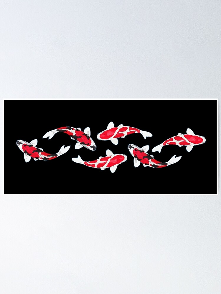 "Koi Fish Design | Blimp Shape Black Background" Poster for Sale by ...