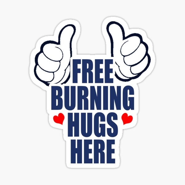 "Free Burning Man Hugs - Free Hug" Sticker for Sale by Tatzki-Design ...