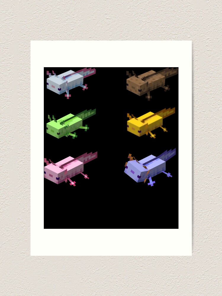 "minecraft axolotls pack " Art Print for Sale by measehzbogai1 | Redbubble