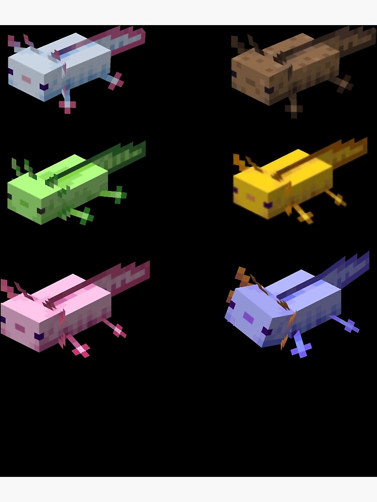 "minecraft axolotls pack " Poster for Sale by measehzbogai1 | Redbubble