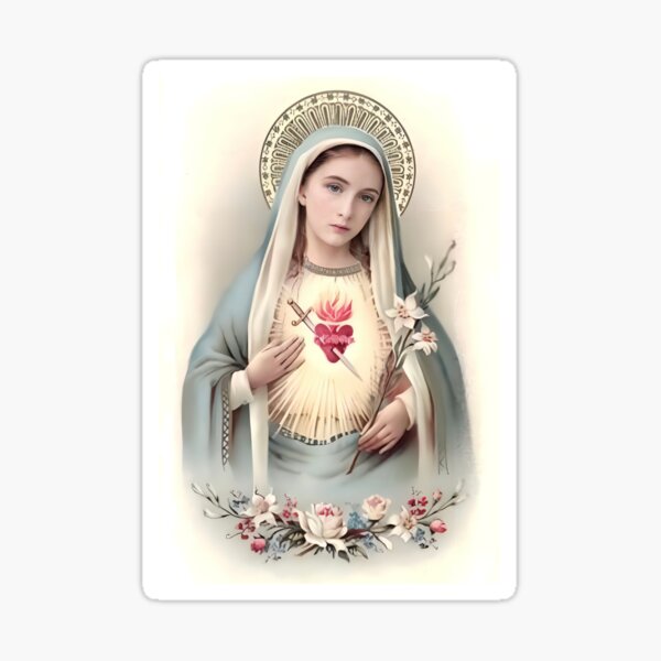 "Holy Heart of Mary" Sticker for Sale by ChristianArtWld | Redbubble