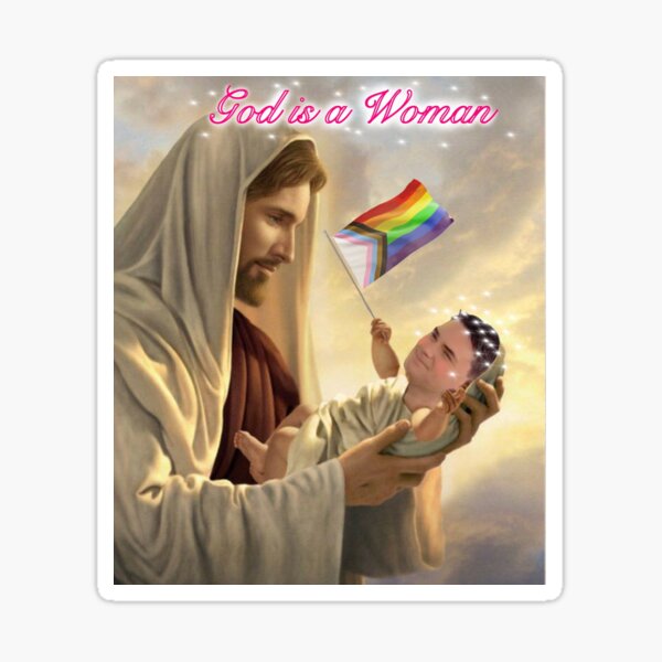 "Baby Ben Shapiro With Jesus Holding the Pride Flag- God is a Woman ...