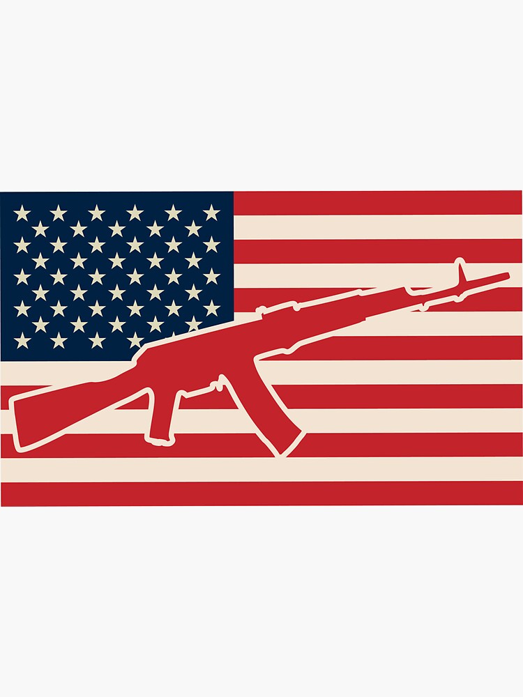 "Support AK-47 2nd Amendment Gun Rights Flag" Sticker for Sale by ...