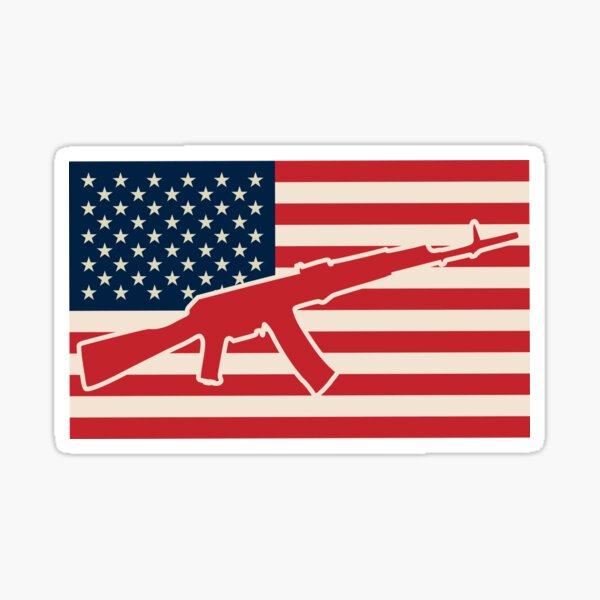 "Support AK-47 2nd Amendment Gun Rights Flag" Sticker for Sale by ...