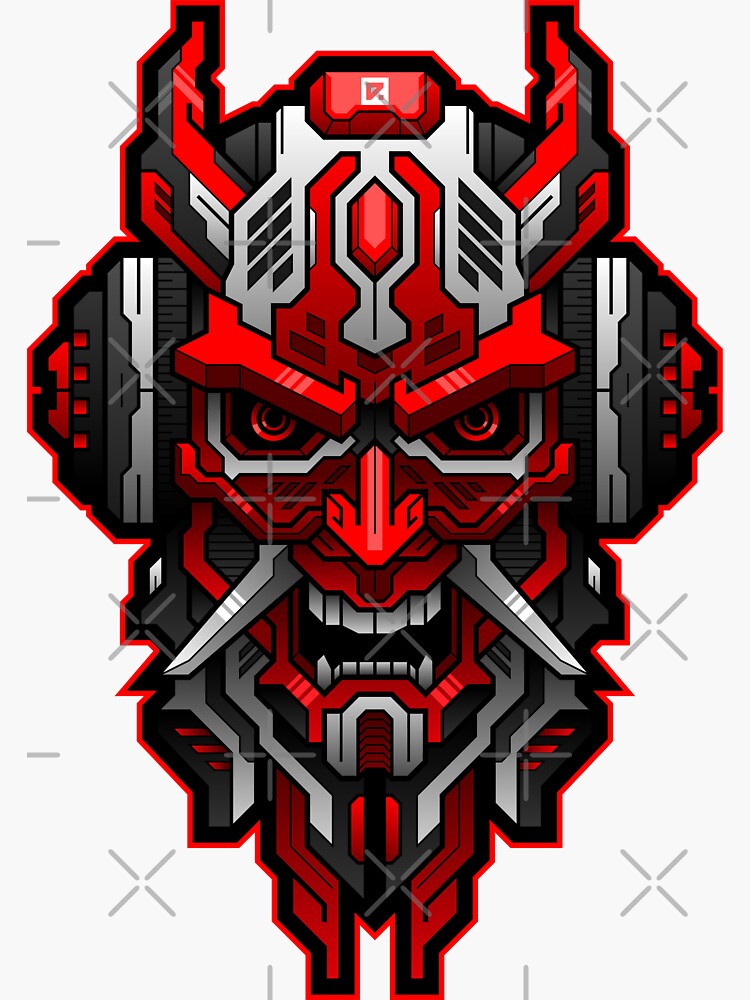 "Mecha Oni" Sticker for Sale by rudestd | Redbubble