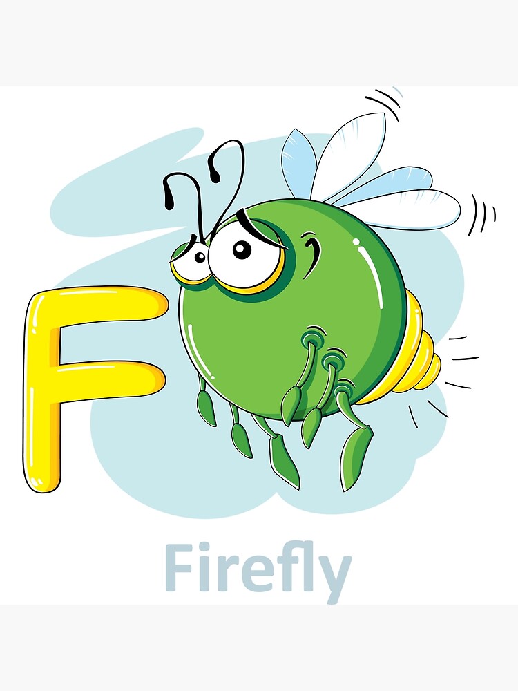 Lámina artística «Alfabeto de dibujos animados - Letra F con luciérnaga ...