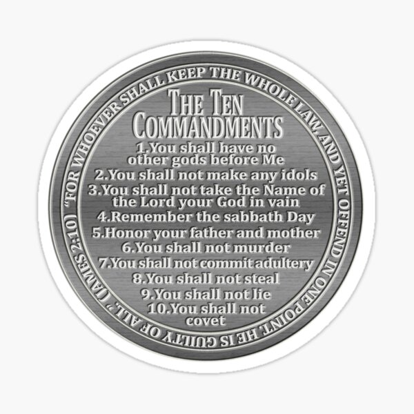 "The Ten Commandments coin " Sticker for Sale by KingsManKind | Redbubble