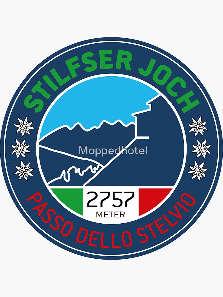 "Stelvio Pass | Passo dello Stelvio | V1" Sticker by Moppedhotel ...