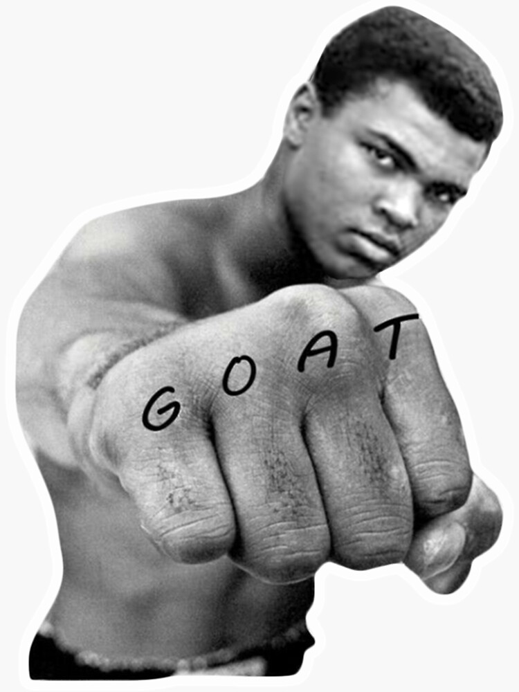 "Muhammad Ali The Goat Boxing Champion Essential T-Shirt" Sticker for ...