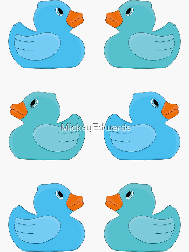 "Set of Blue Rubber Ducks" Sticker for Sale by MickeyEdwards | Redbubble