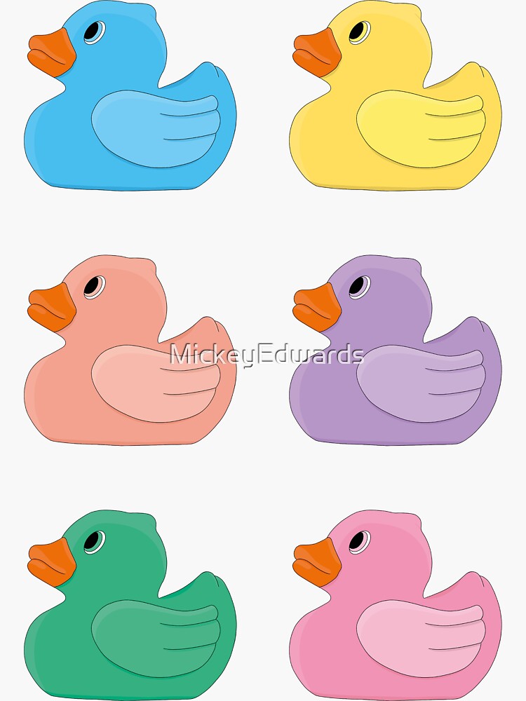 "Set of Pastel Rubber Ducks" Sticker for Sale by MickeyEdwards | Redbubble