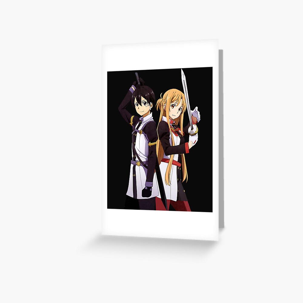" Cute Asuna and Kirito Kawaii (Sword Art Online SAO) Sticker" Greeting ...