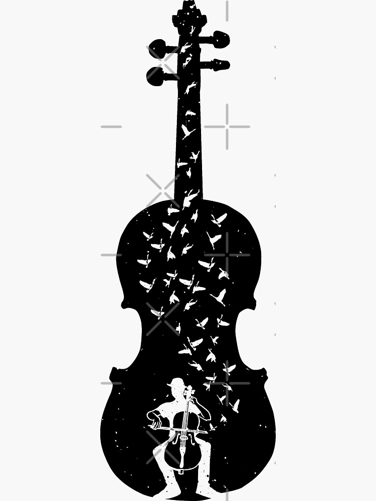 "Cello - Playing Cello" Sticker for Sale by barmalisiRTB | Redbubble