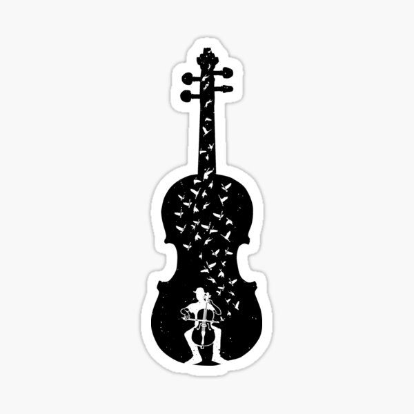"Cello - Playing Cello" Sticker for Sale by barmalisiRTB | Redbubble